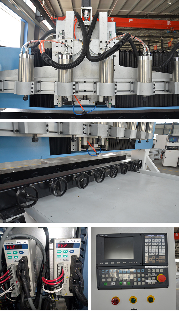 3D 4 Eixo CNC Máquina de roteador CNC Multi -hhead Router - Igolden CNC